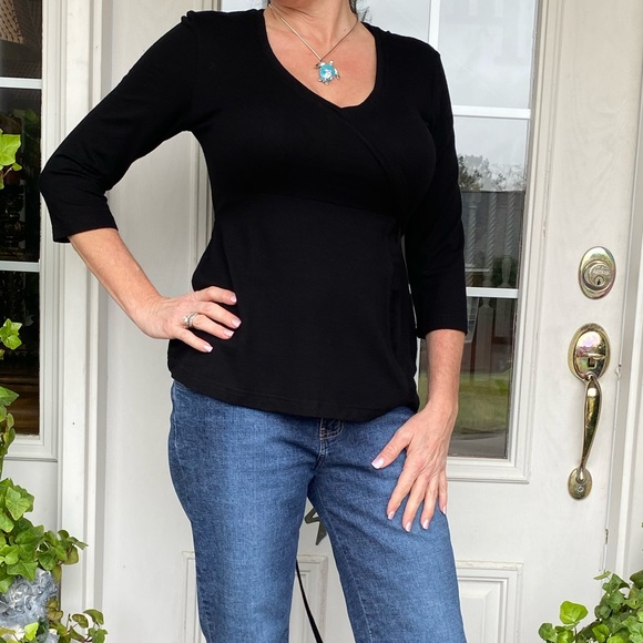 duet designs | Tops | Duet Designs Maternity Black Pullover Cross Over ...